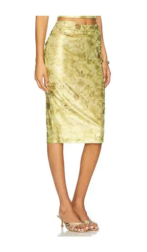 Gcds Printed Lame Midi Skirt
