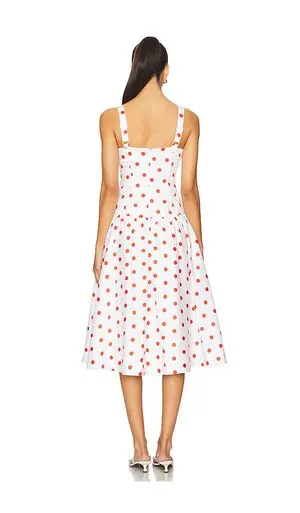 for love and lemons green polka dot dress For Love & Lemons Gingham Boned Mini Dress main image 1