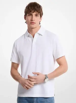 Michael Kors Stretch Cotton Polo Shirt In Size By - White