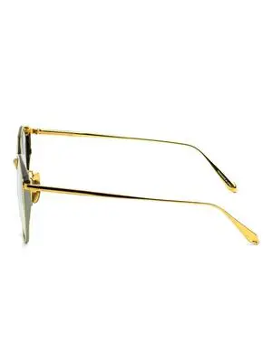 Linda Farrow Round Frame Eyeglasses - Gold