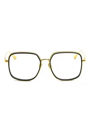 Linda Farrow Square Frame Eyeglasses - Gold