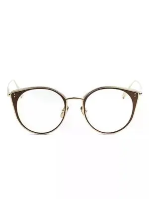 Linda Farrow Round Frame Glasses - Gold