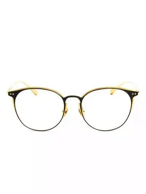 Linda Farrow Round-frame Glasses - Gold