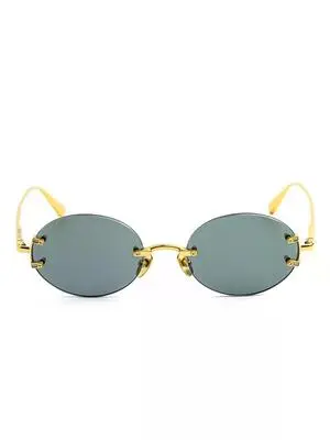 Linda Farrow Round Frame Sunglasses - Gold
