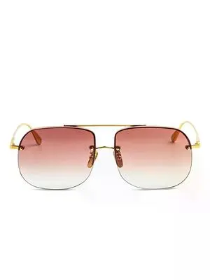 Linda Farrow Square Frame Sunglasses - Gold
