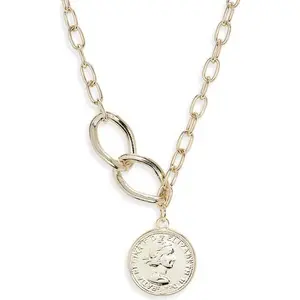 PANACEA Coin Link Pendant Necklace - Gold