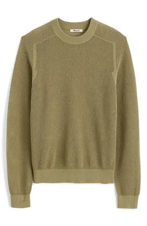 Madewell Mesh Knit Crewneck Sweater - Light Cargo