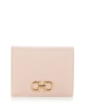 FERRAGAMO Gancini Leather Bifold Wallet - Ballet