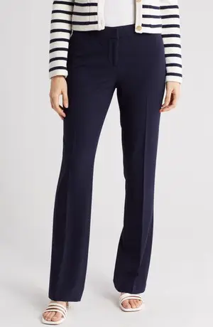 Amanda & Chelsea Ari Slim Straight-leg Trousers - Navy