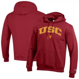 Champion Usc Trojans Arched Logo Fleece Pullover Hoodie