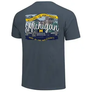 IMAGE ONE Michigan Wolverines Campus Scene Graphic T-shirt