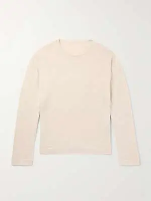 STOFFA Linen And Cotton-blend Sweater - Sand