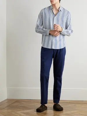 Orlebar Brown Giles Slim-fit Striped Lyocell Shirt - Blue