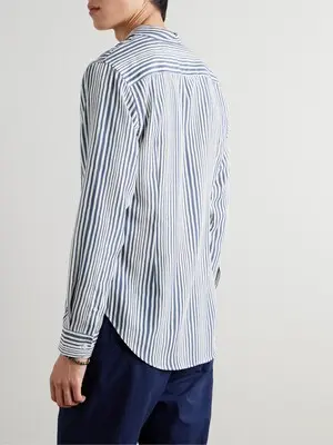 Orlebar Brown Giles Slim-fit Striped Lyocell Shirt - Blue