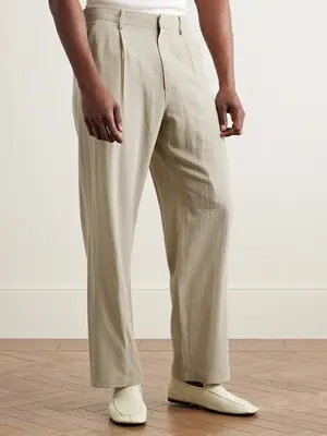Auralee Straight-leg Pleated Gabardine Trousers