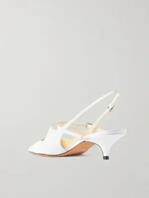 Proenza Schouler Slash Leather Slingback Pumps - White