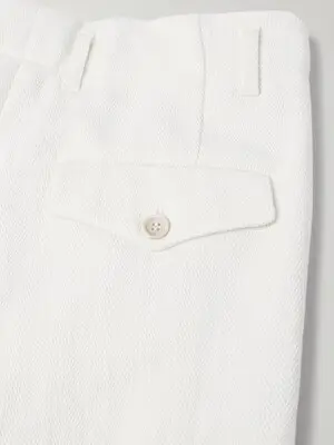 Brunello Cucinelli Straight-leg Pleated Cotton And Linen-blend Trousers