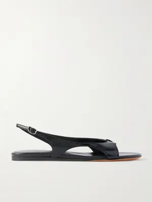 PROENZA SCHOULER Slash Cutout Glossed-Leather Slingback Sandals