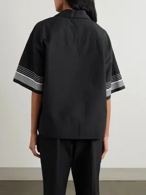 JOSEPH Leopold Embroidered Cotton-blend Blouse