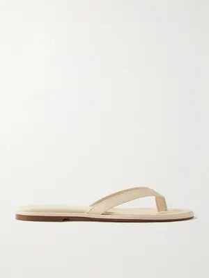 AeydĒ Melody Leather Flip Flops - Neutrals