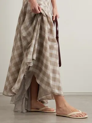 AeydĒ Melody Leather Flip Flops - Neutrals
