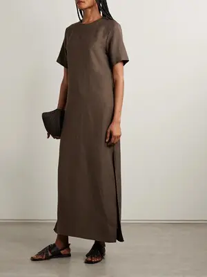 Brunello Cucinelli Bead-embellished Twill Midi Dress