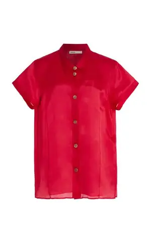 Red Silk Shirts For Women