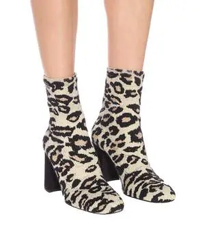 Miu Miu Leopard-print Jacquard Ankle Boots