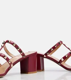 Valentino Garavani Rockstud 70 Studded Leather Sandals - Brown
