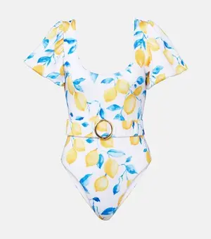 ALEXANDRA MIRO Jeanie Belted Printed Swimsuit - Multicoloured
