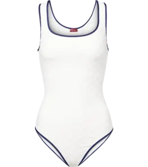 Gucci Gg Terry Jersey Swimsuit - White