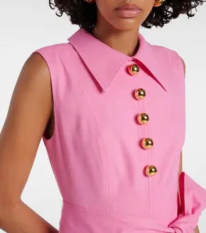 Carolina Herrera Belted Twill Midi Dress