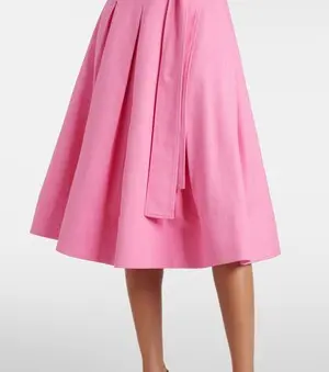 Carolina Herrera Belted Twill Midi Dress