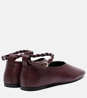 A.emery Steele Leather Flats - Burgundy