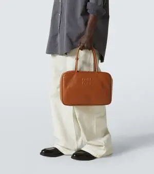 Miu Miu Beau Large Leather Tote Bag