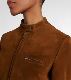 Miu Miu Suede Jacket - Brown