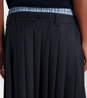 Miu Miu Pleated Midi Skirt