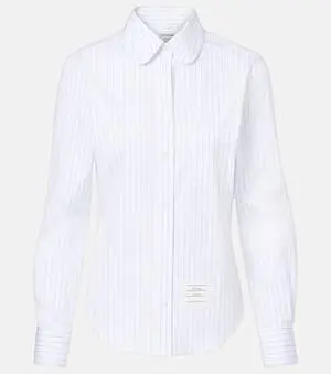 Thom Browne Pinstripe Cotton Poplin Shirt - Blue