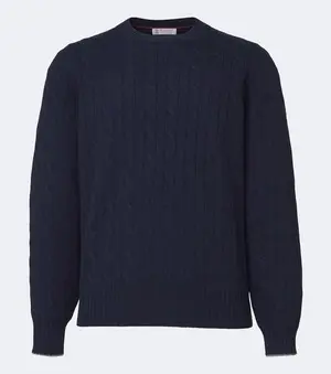 Brunello Cucinelli Cable-knit Cashmere Sweater - Blue