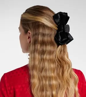 JENNIFER BEHR Agatha Satin Ribbon Hair Clip - Black