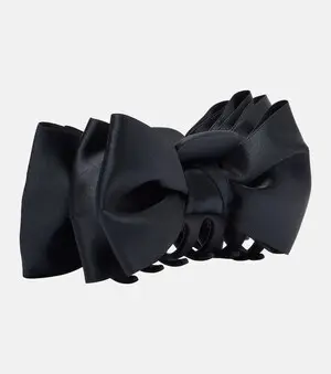 JENNIFER BEHR Agatha Satin Ribbon Hair Clip - Black