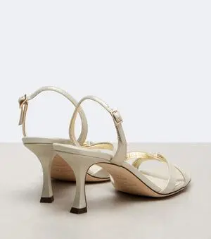 JIMMY CHOO Elsy 70 Metallic Leather Sandals - Gold