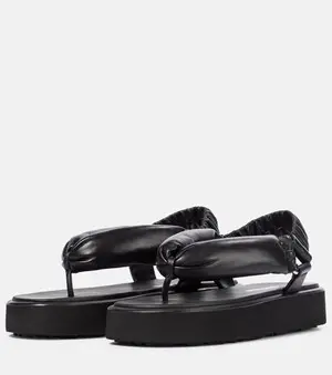 Miu Miu Leather Thong Sandals