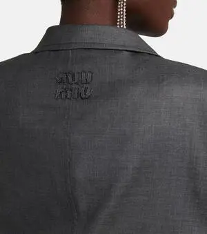 Miu Miu Cropped Virgin Wool Blazer