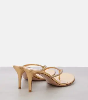 GIANVITO ROSSI India 70 Leather Thong Sandals - Gold