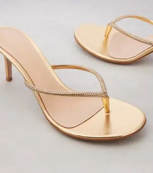 GIANVITO ROSSI India 70 Leather Thong Sandals - Gold