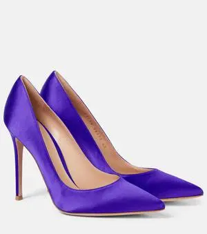 GIANVITO ROSSI 105 Satin Crêpe Pumps - Purple