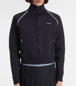 Miu Miu Logo Zip-up Sweatshirt