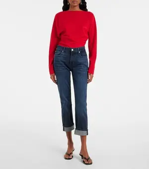 7 For All Mankind Relaxed Skinny Cropped Jeans