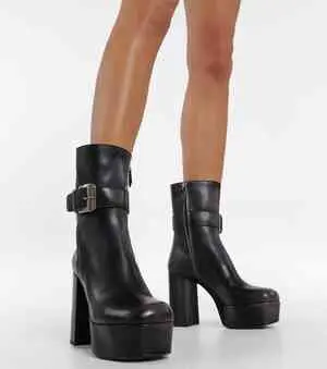 Miu Miu Platform Leather Ankle Boots